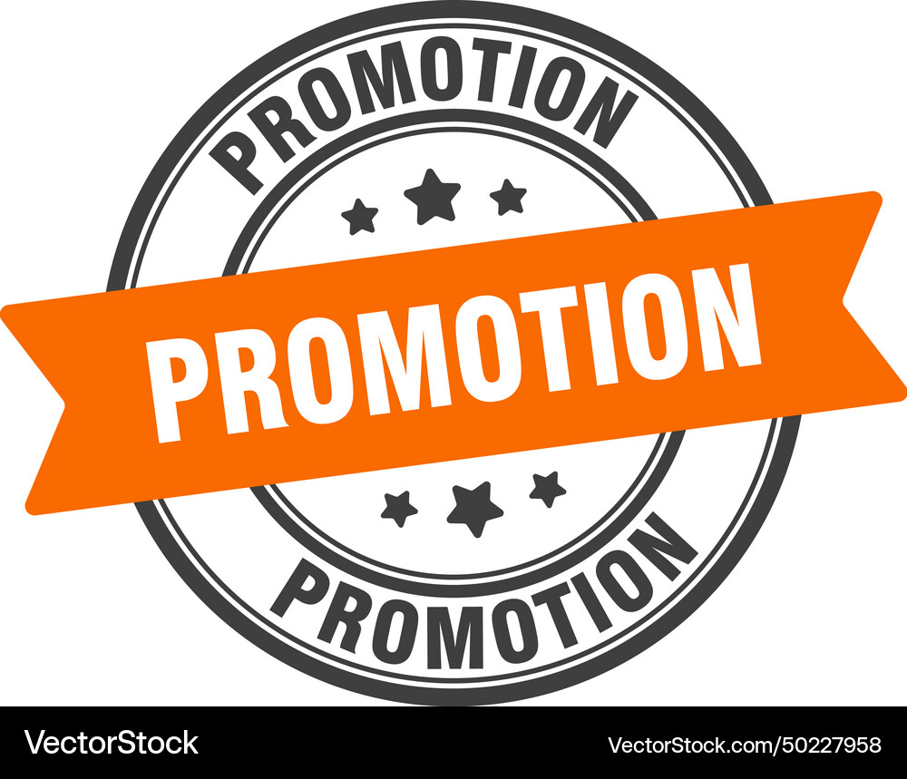 Promotion stamp label on transparent Royalty Free Vector