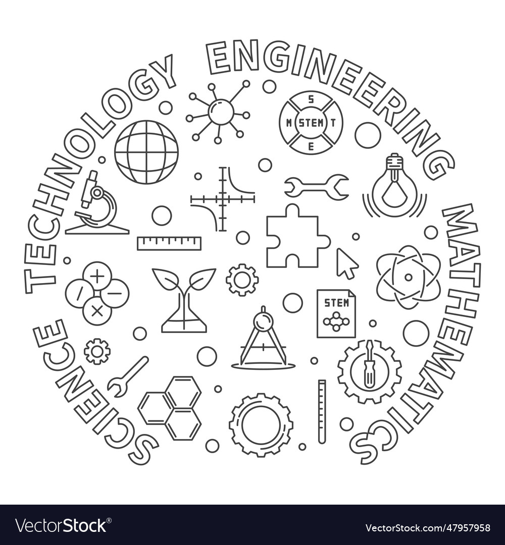 Science technology engineering mathematics round Vector Image Science technology engineering mathematics round Vector Image