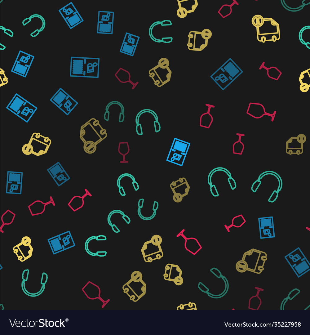 Set line music book with note headphones Vector Image Set line music book with note headphones Vector Image