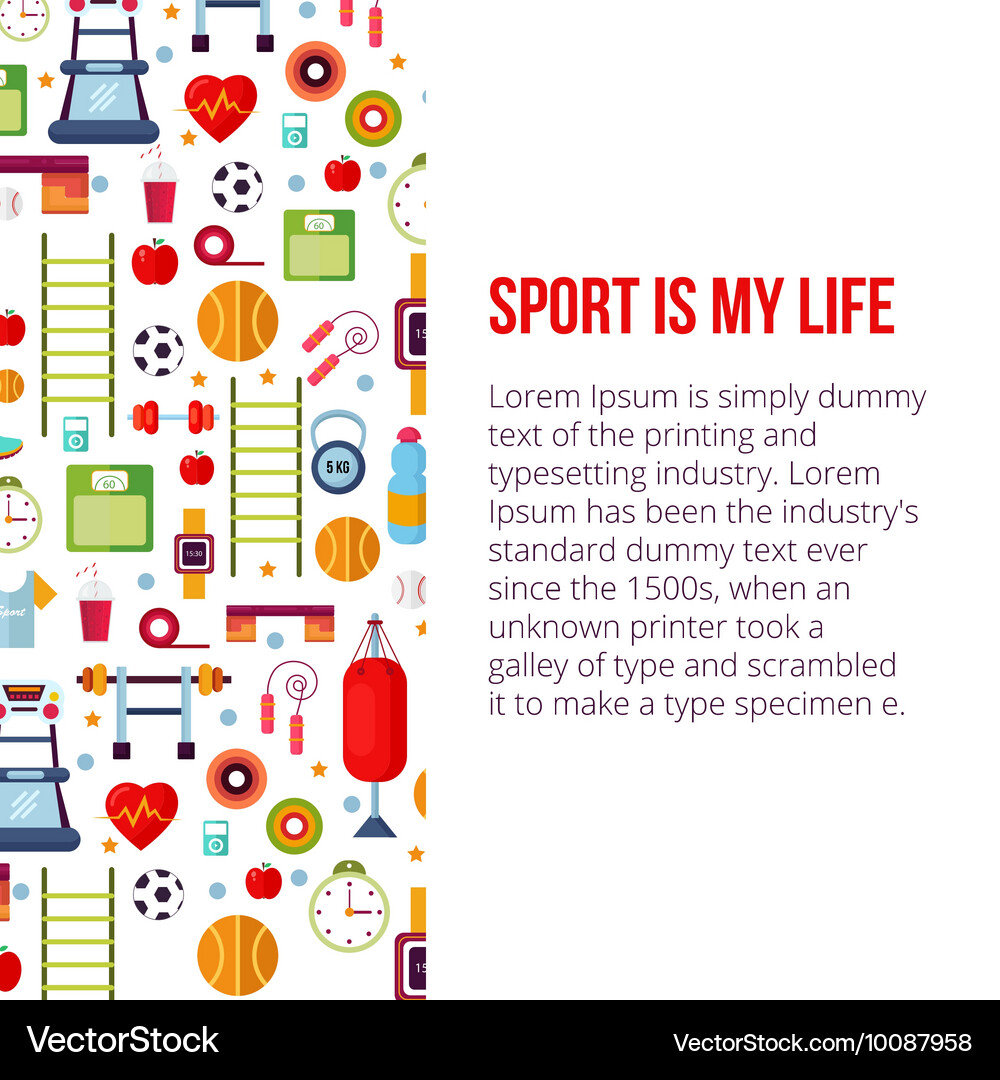 Sport is my life set Royalty Free Vector Image