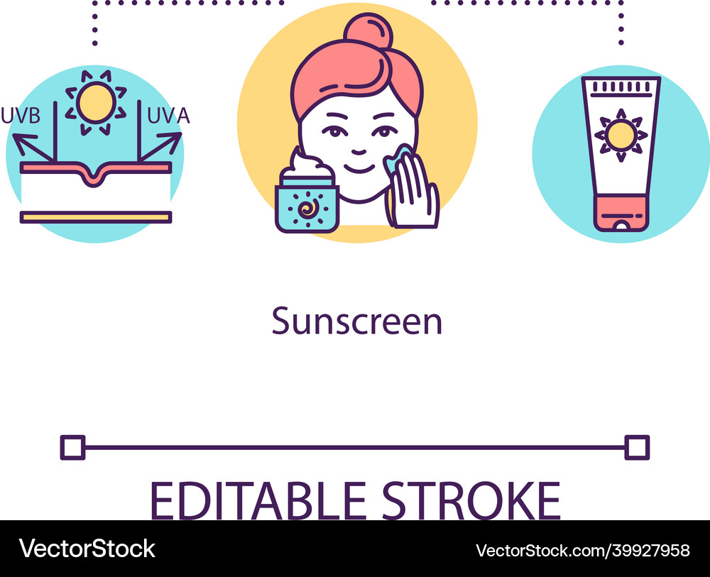 Sunscreen concept icon skincare to avoid sunburn Vector Image