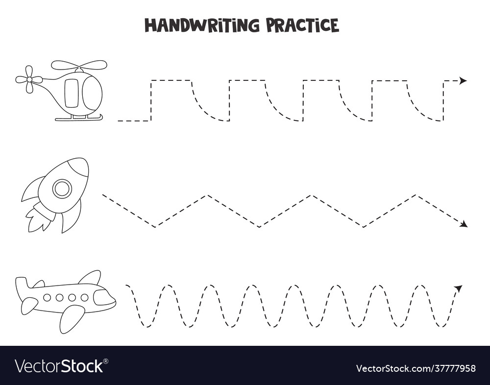 Tracing lines with air transportation writing Vector Image