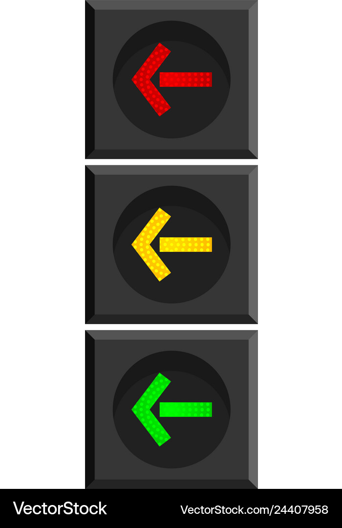 Traffic Light with Arrows Royalty Free Vector Image