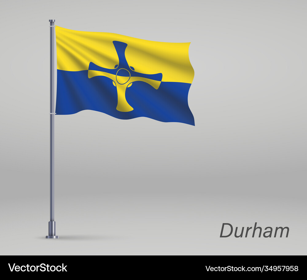 Waving flag durham - county england Royalty Free Vector