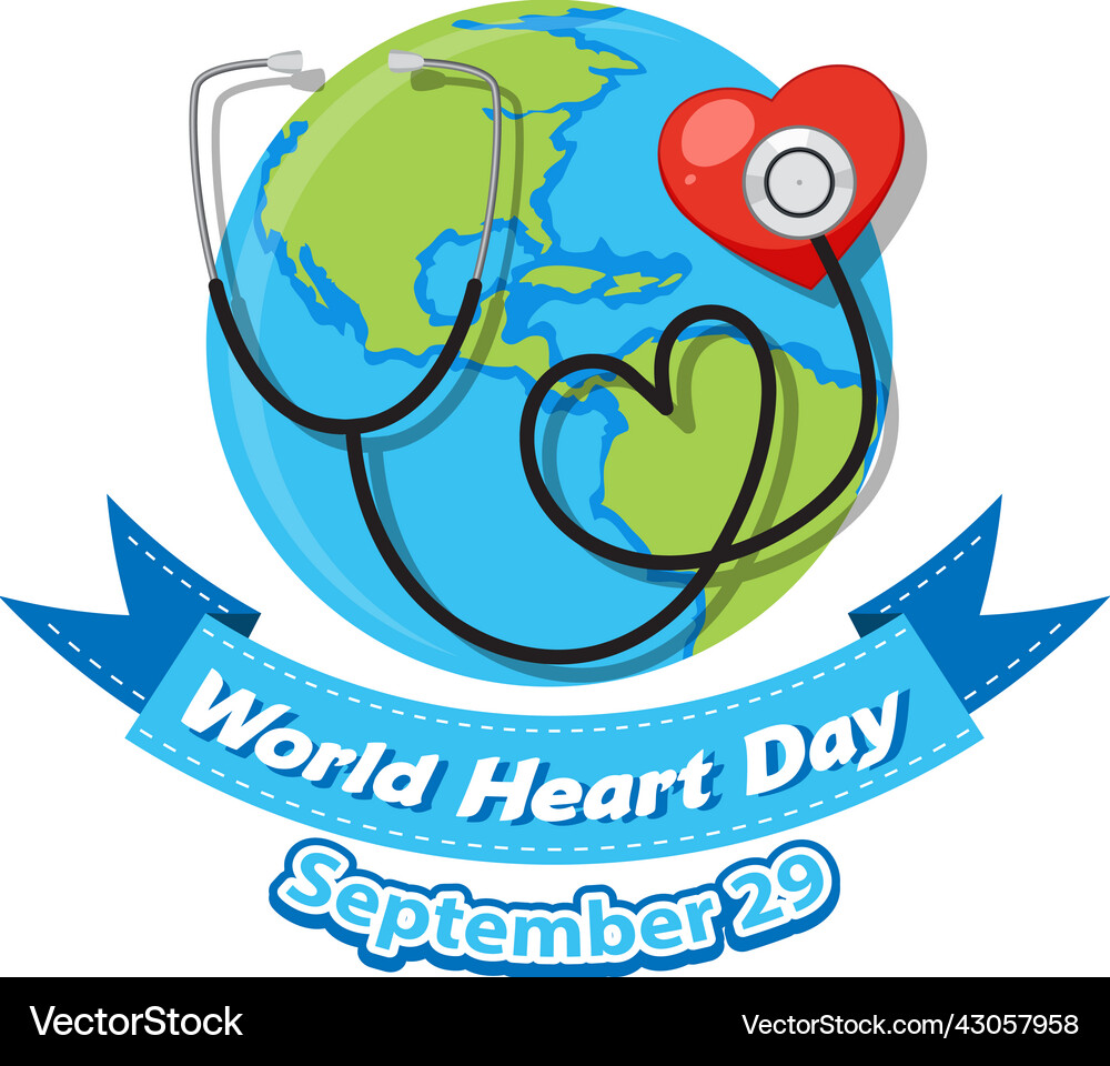 World heart day banner design Royalty Free Vector Image