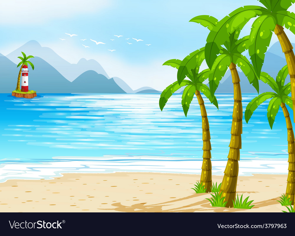 A beach Royalty Free Vector Image - VectorStock
