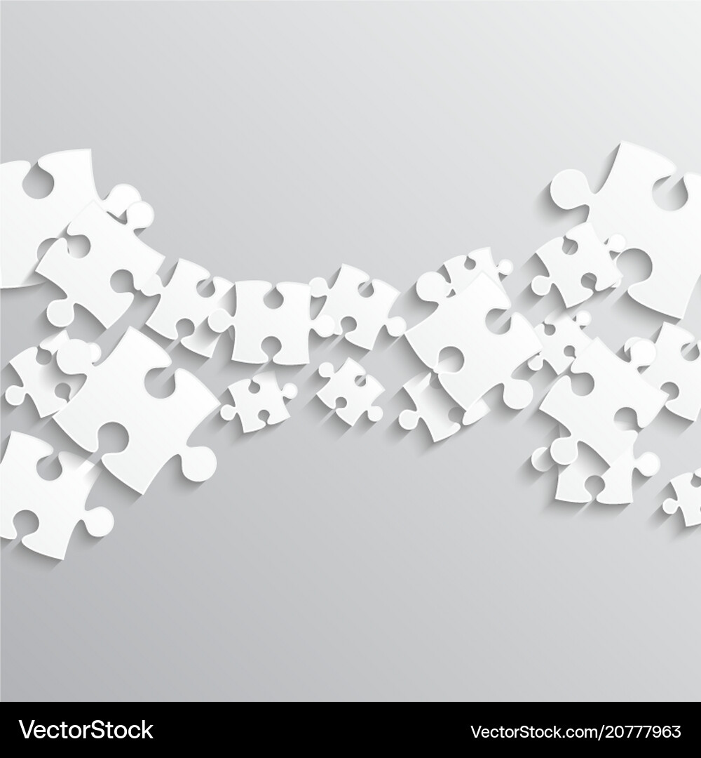 Background white paper puzzle puzzle banner Vector Image