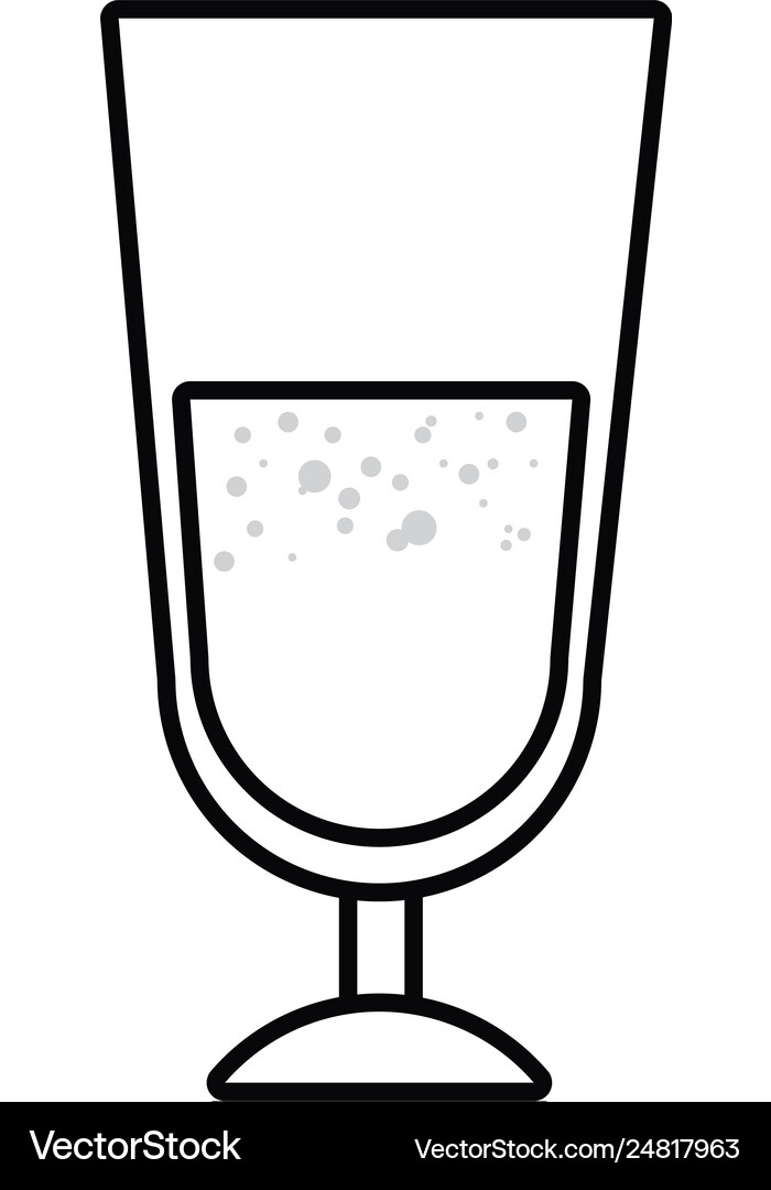 Champagne drink on white background outline Vector Image