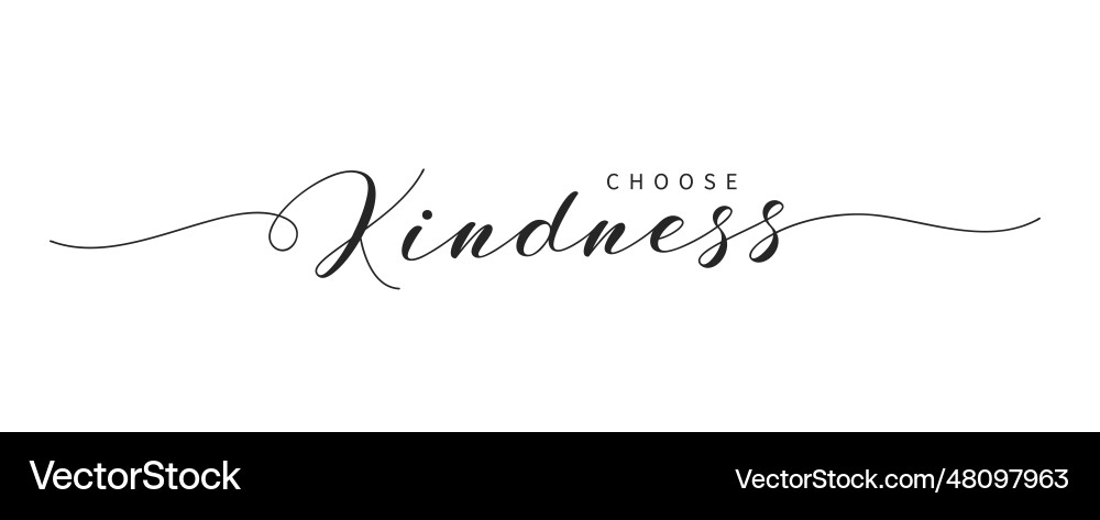 Choose kindness hand drawn brush lettering Vector Image