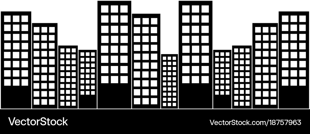 City skyline buildings icon image Royalty Free Vector Image
