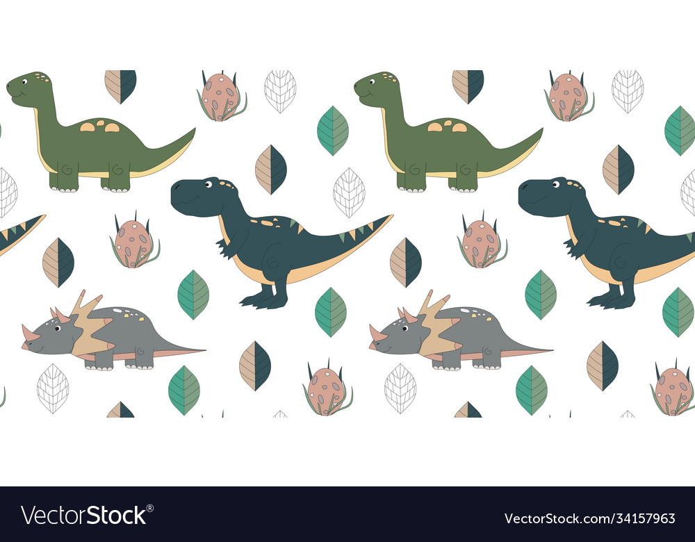 Dinosaurs seamless pattern Royalty Free Vector Image