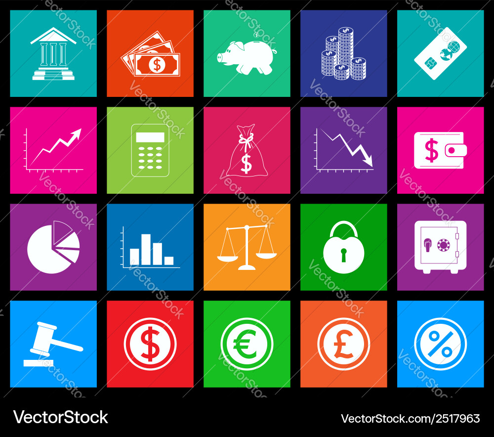 Finance icon series in metro style Royalty Free Vector Image