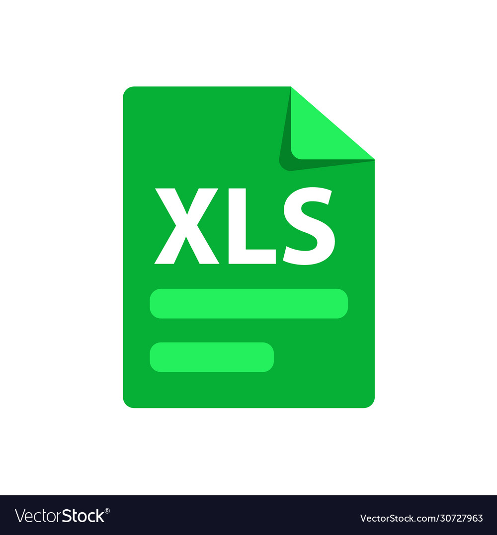 Green Icon Xls File Format Extensions Icon Vector Image