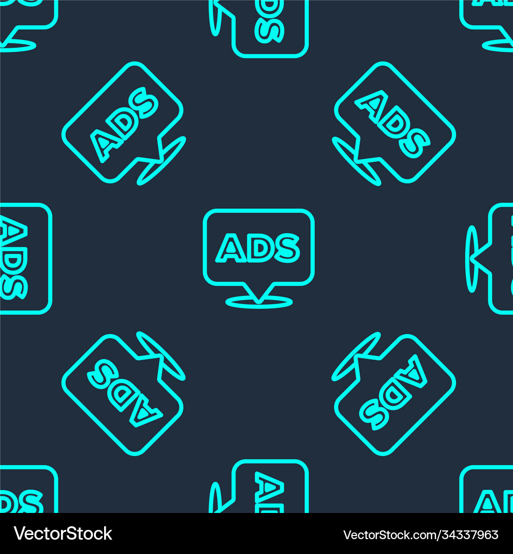Green line advertising icon isolated seamless Vector Image