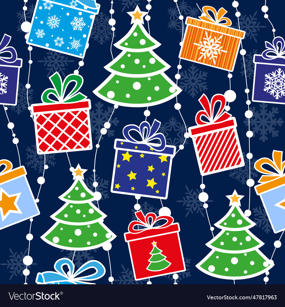 Holiday seamless pattern Royalty Free Vector Image