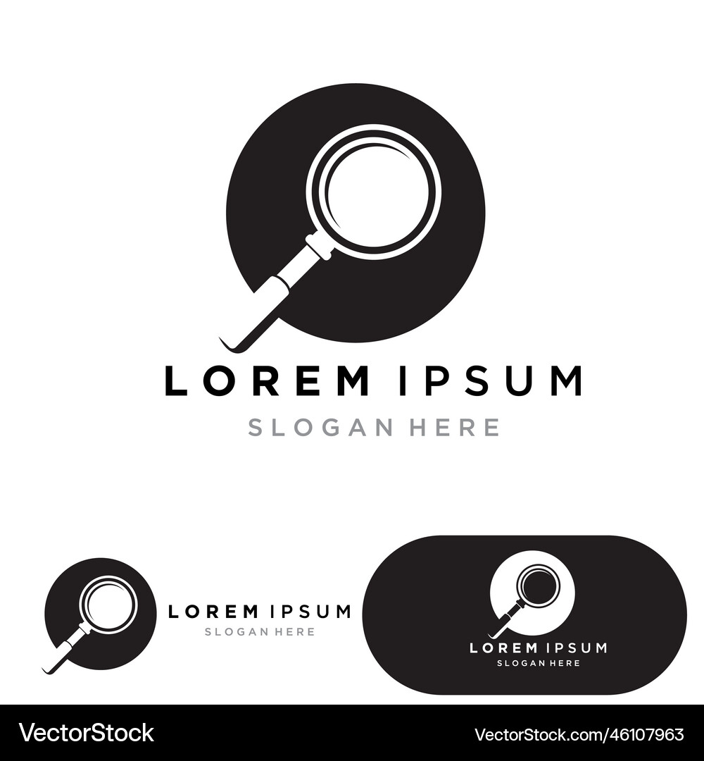 Magnifying glass logo and symbol Royalty Free Vector Image