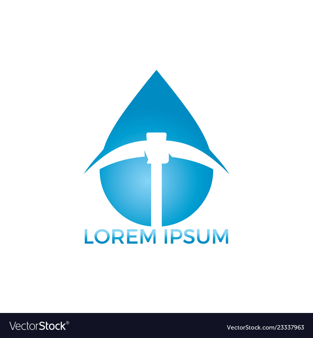 Mining engineering solution logo design Royalty Free Vector