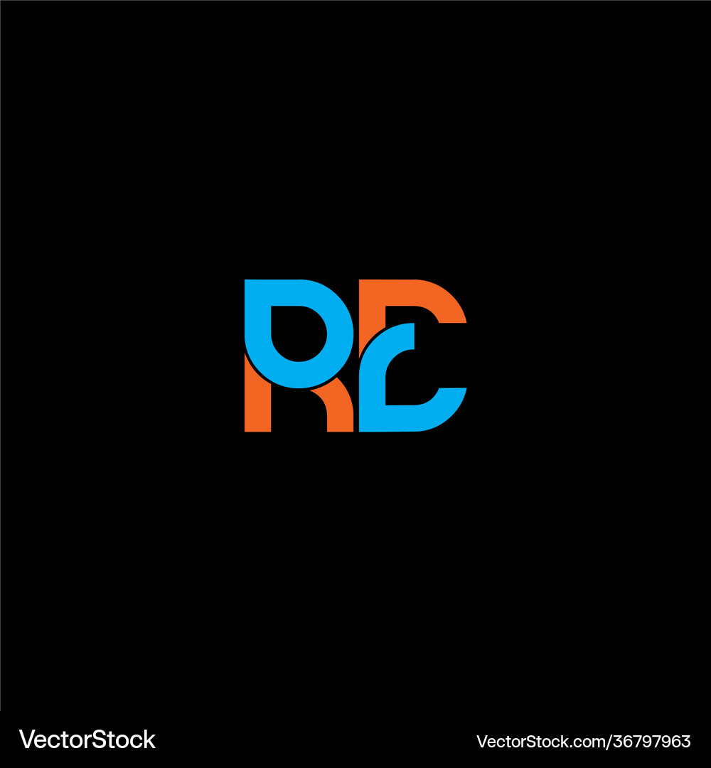 R e letter logo design on black color background Vector Image