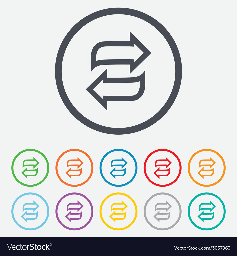 Rotation icon repeat symbol refresh sign Vector Image