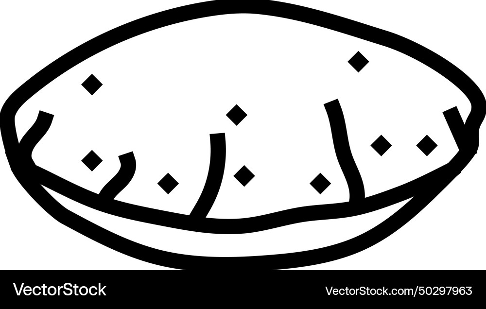 Roti bread indian cuisine line icon Royalty Free Vector