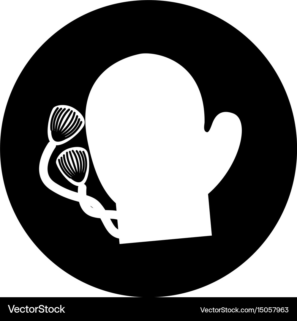 Round icon christmas glove Royalty Free Vector Image