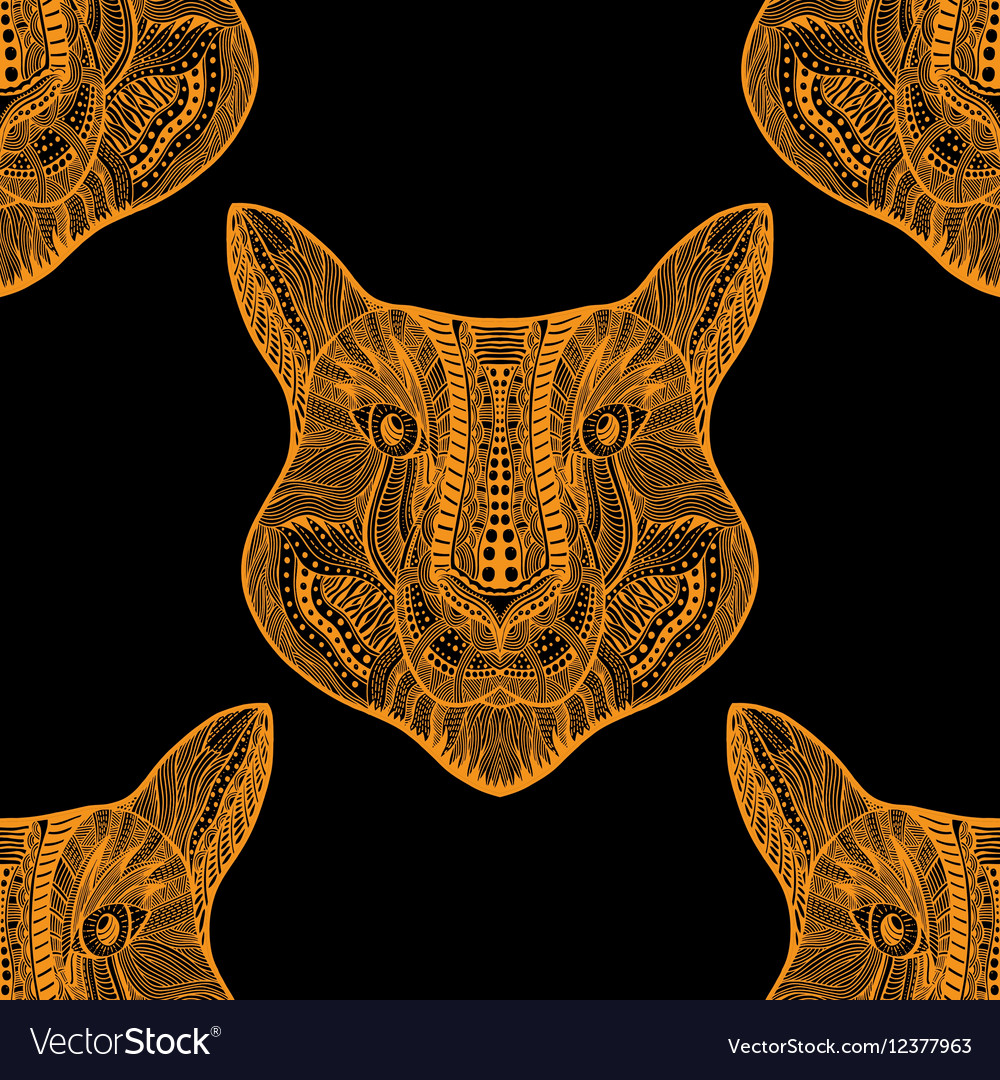 Seamless tiger pattern Royalty Free Vector Image