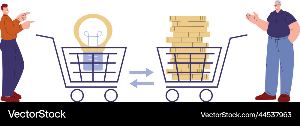 Sell your idea change creative new ideas on money Vector Image