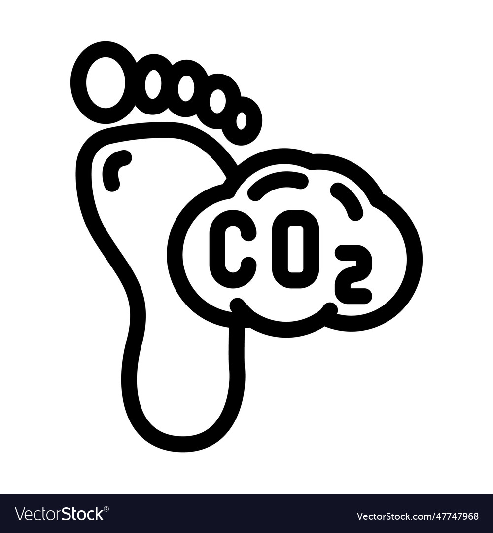 Carbon footprint environmental line icon Vector Image