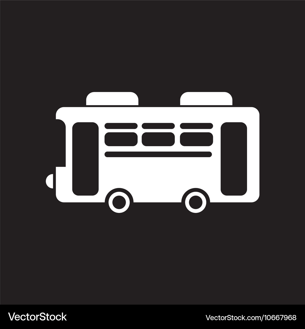 Flat icon in black and white style retro bus Vector Image