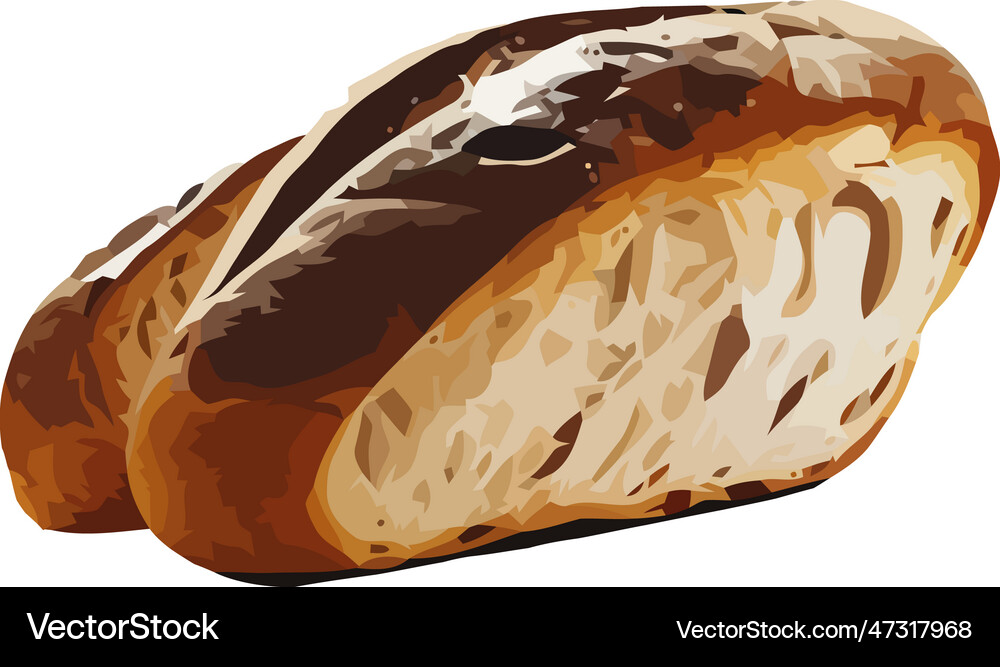 Fresh bread baked with organic wheat flour Vector Image