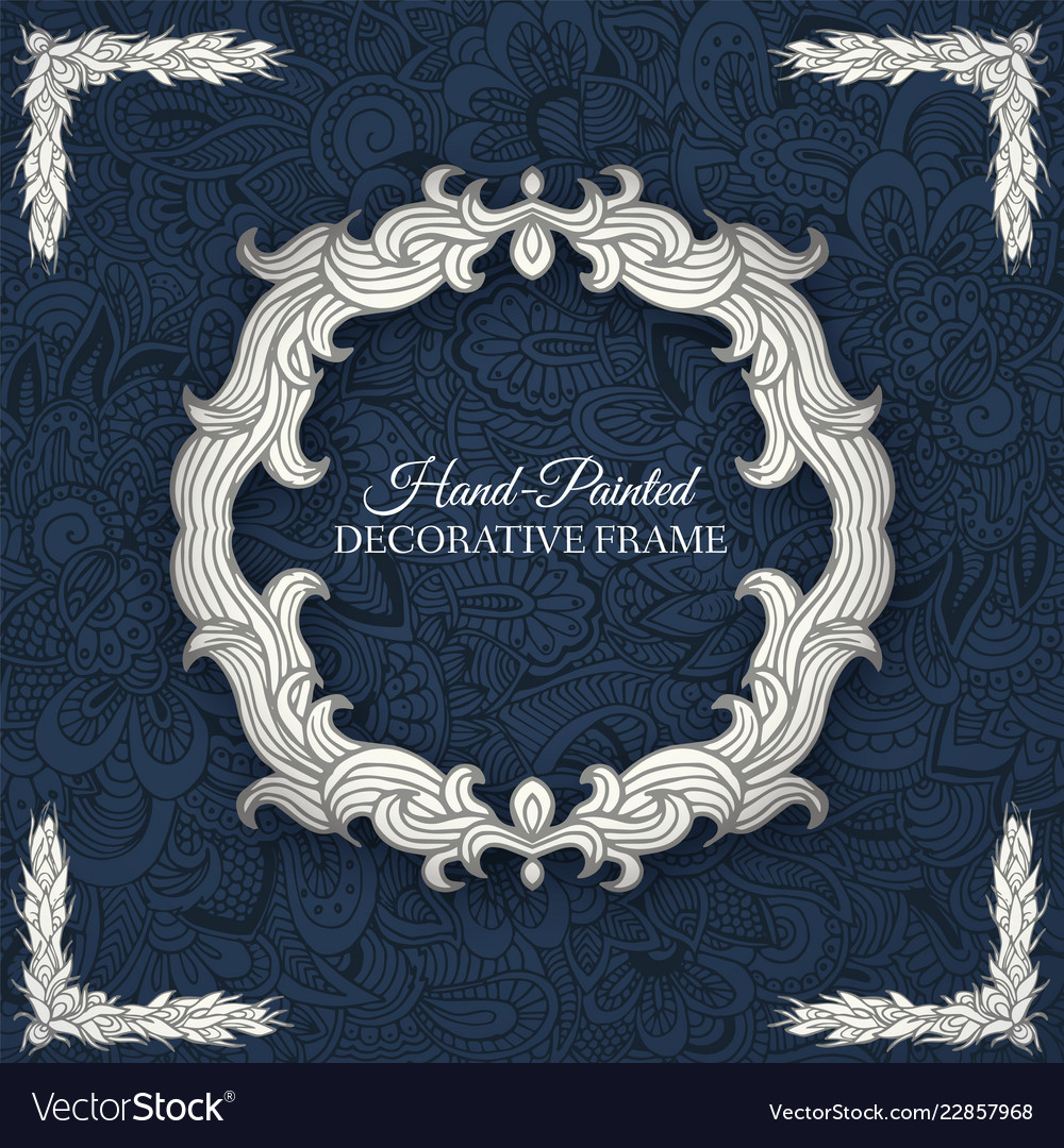 Hand drawn abstract background ornament frame Vector Image