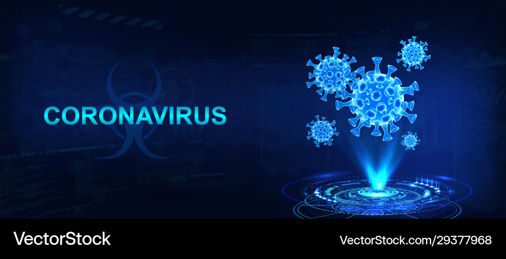 Hologram coronavirus 2019-ncov Royalty Free Vector Image
