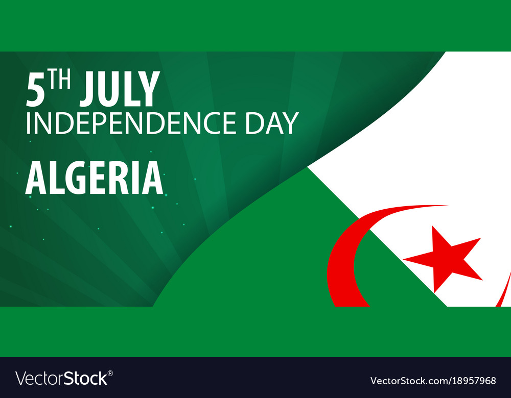 Independence day algeria flag and patriotic Vector Image Independence day algeria flag and patriotic Vector Image