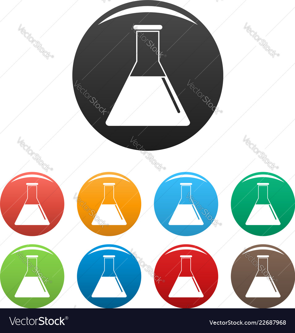 Petrol flask icons set color Royalty Free Vector Image
