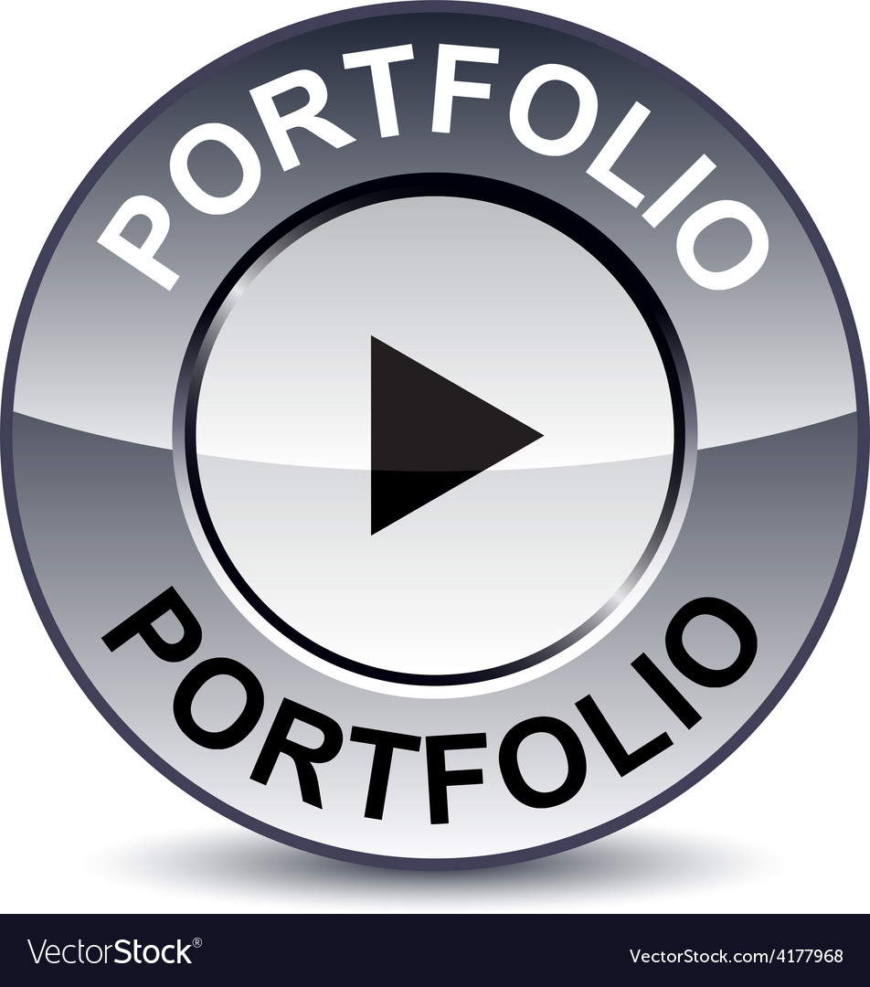 Portfolio round button Royalty Free Vector Image