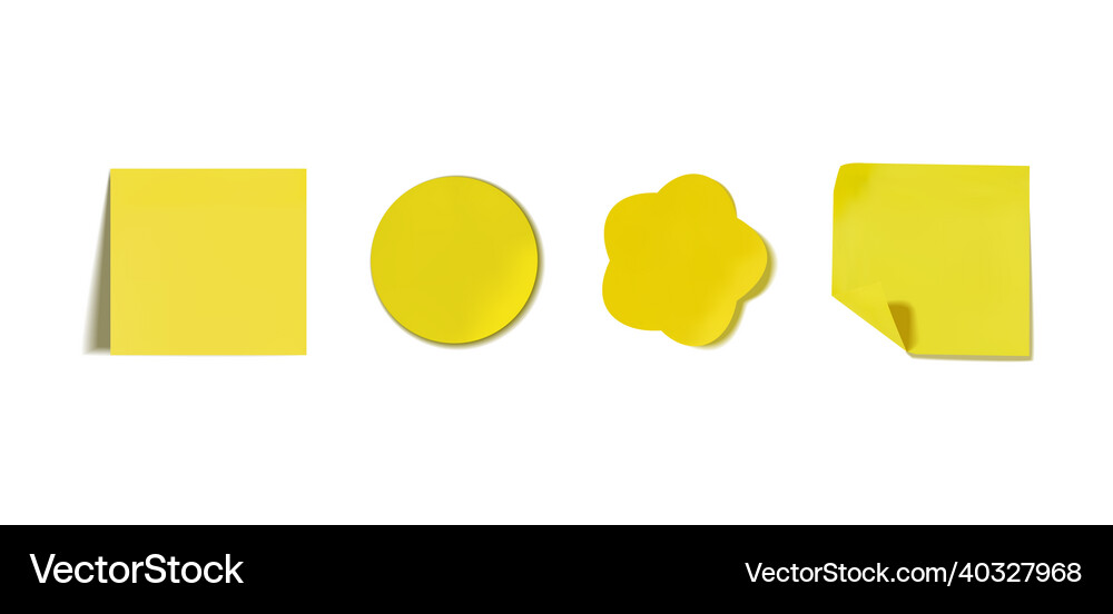 Set of different yellow stickers isolated Vector Image