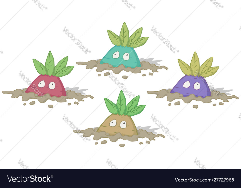 Vegetables patch cartoon Royalty Free Vector Image