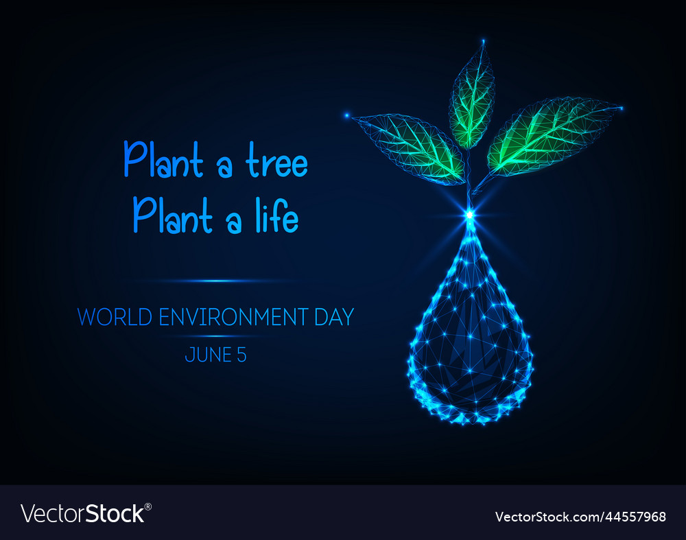 World environment day banner with water drop Vector Image
