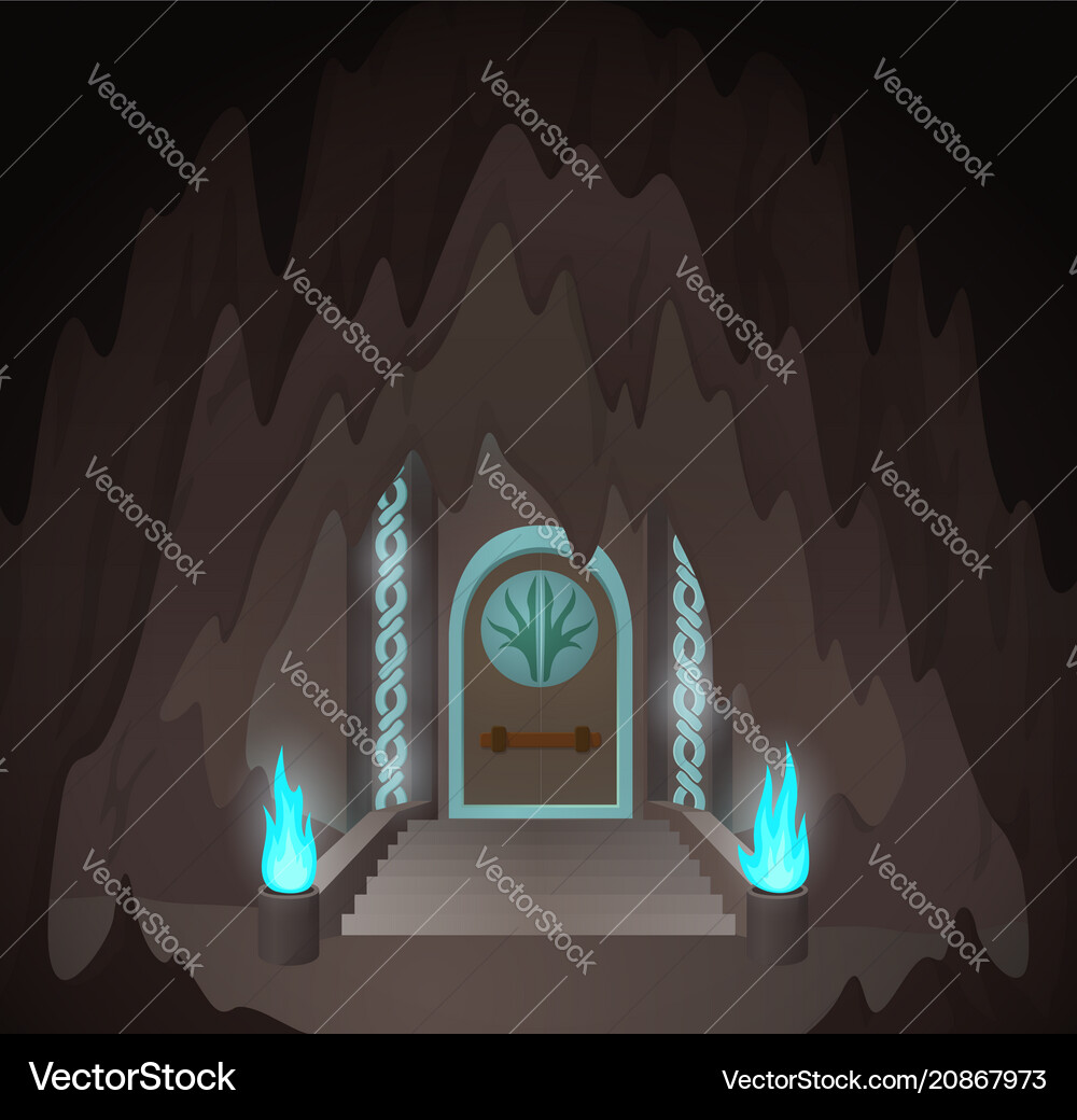 Cartoon mystic gates Royalty Free Vector Image
