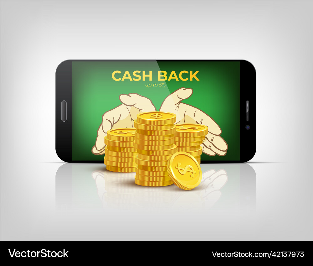 Cash back conceptual smart Royalty Free Vector Image