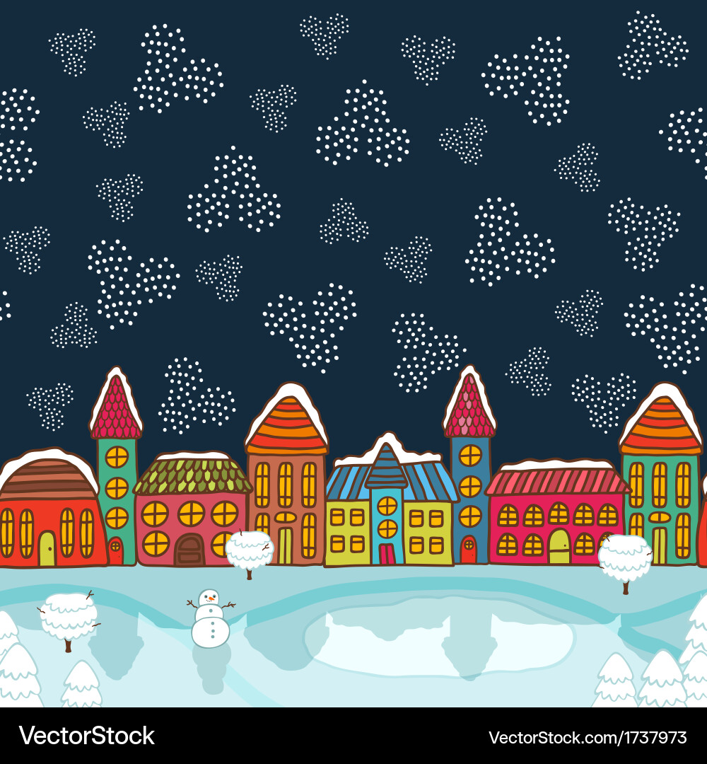 Christmas house background Royalty Free Vector Image