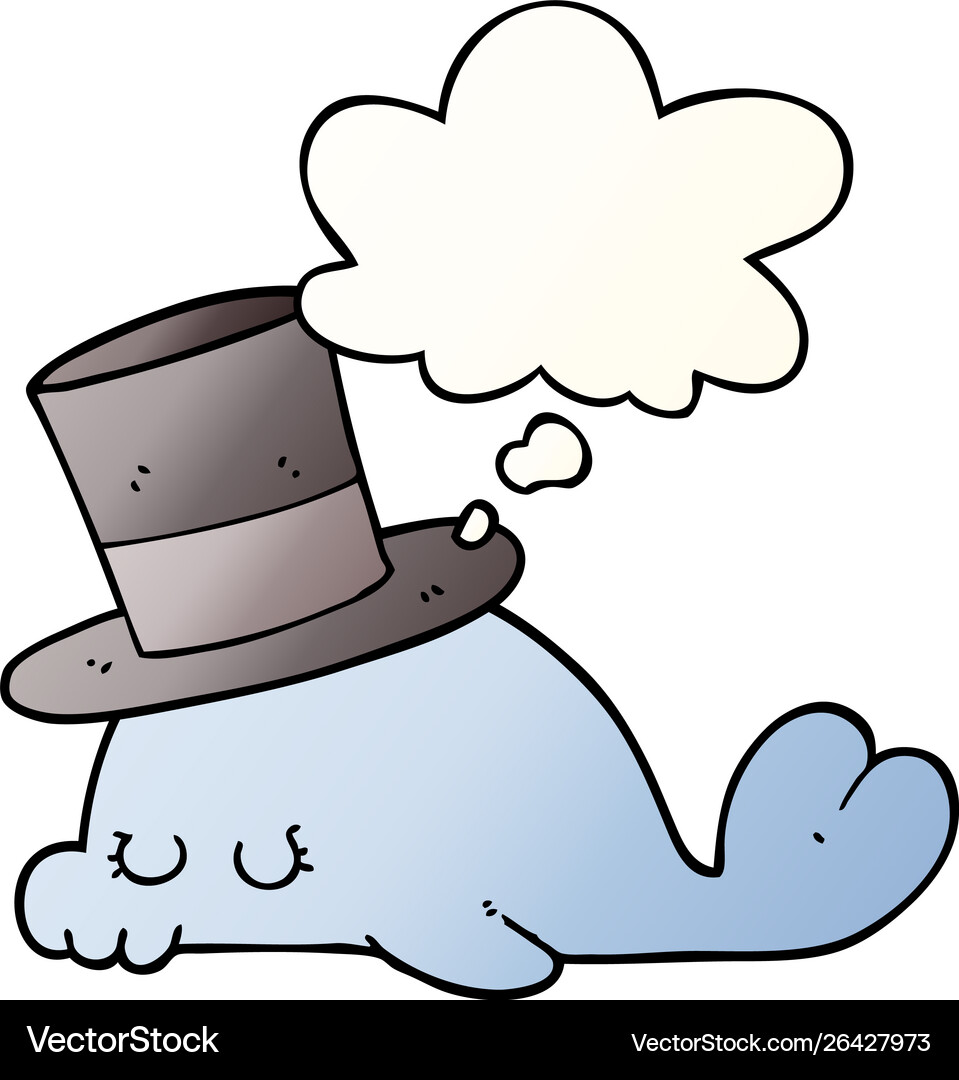 Cute cartoon dolphin and thought bubble in smooth Vector Image