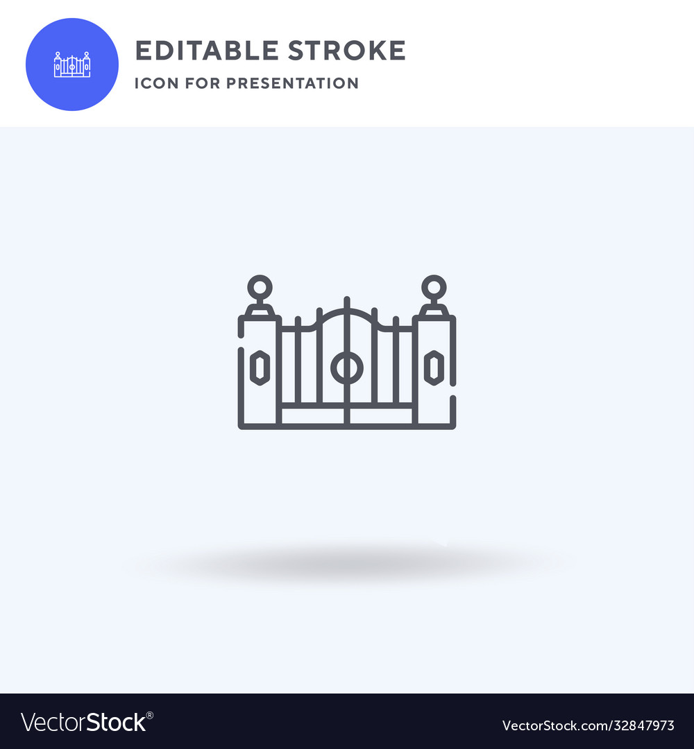 Gate icon filled flat sign solid Royalty Free Vector Image