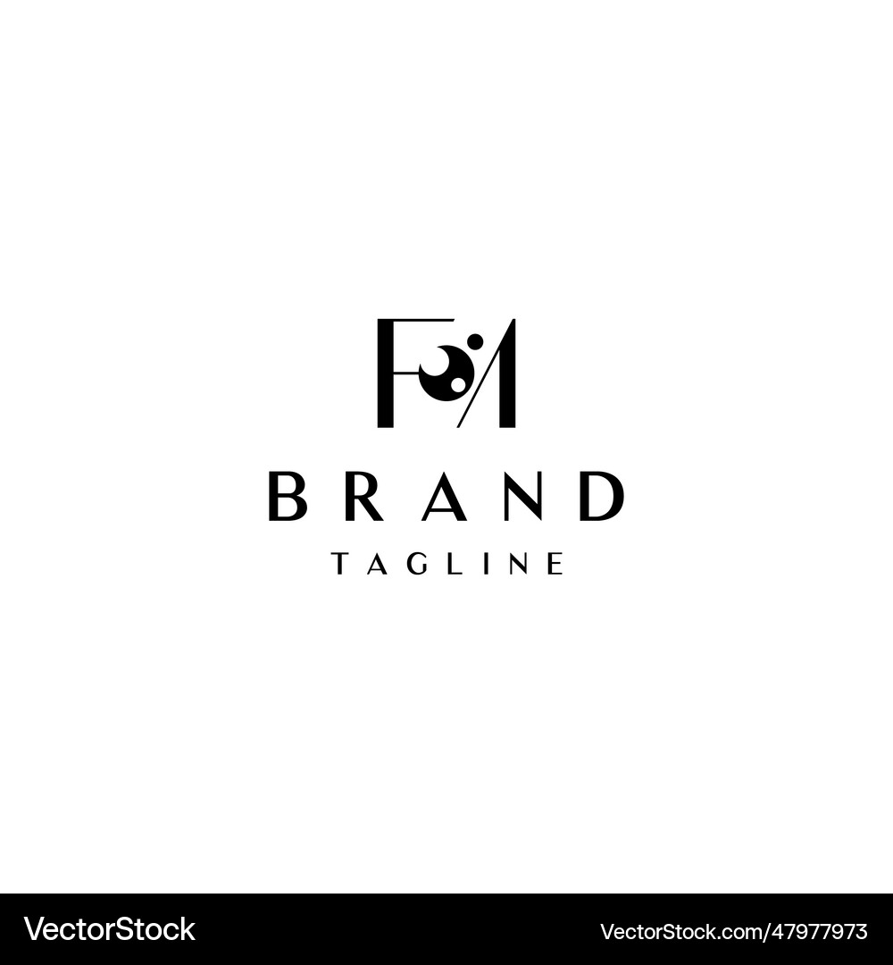 Initial letter fa with lens camera icon design Vector Image