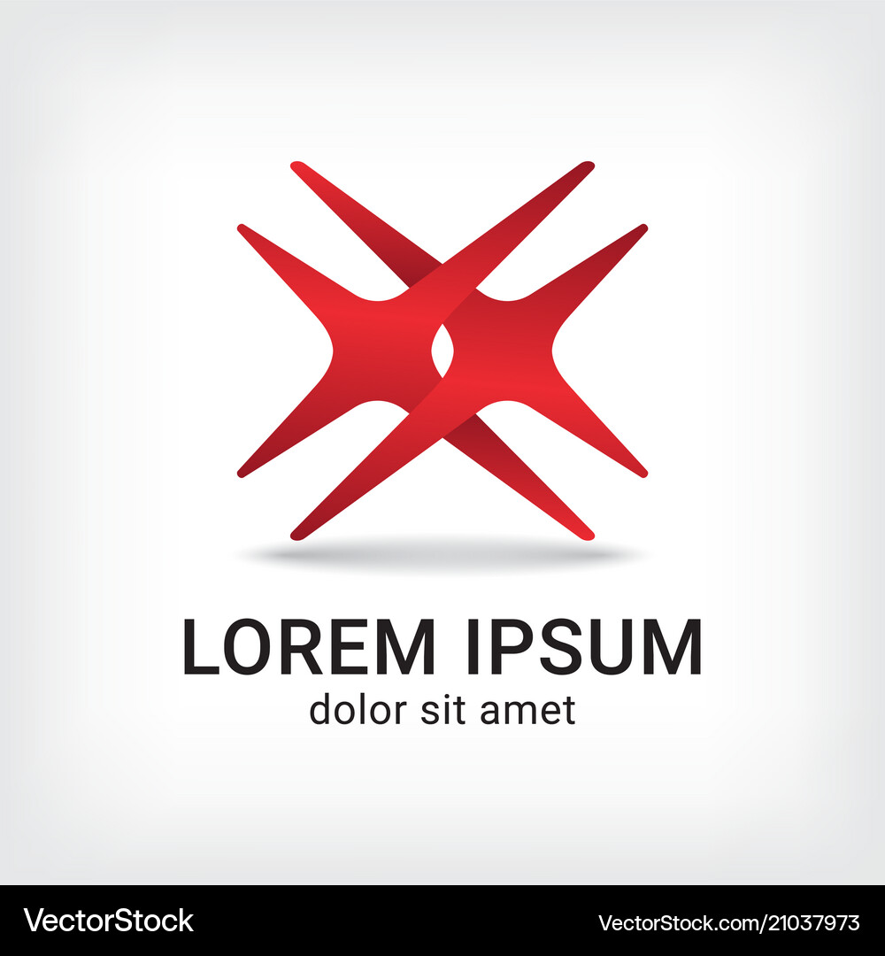 Letter x cross logo curve style design template Vector Image