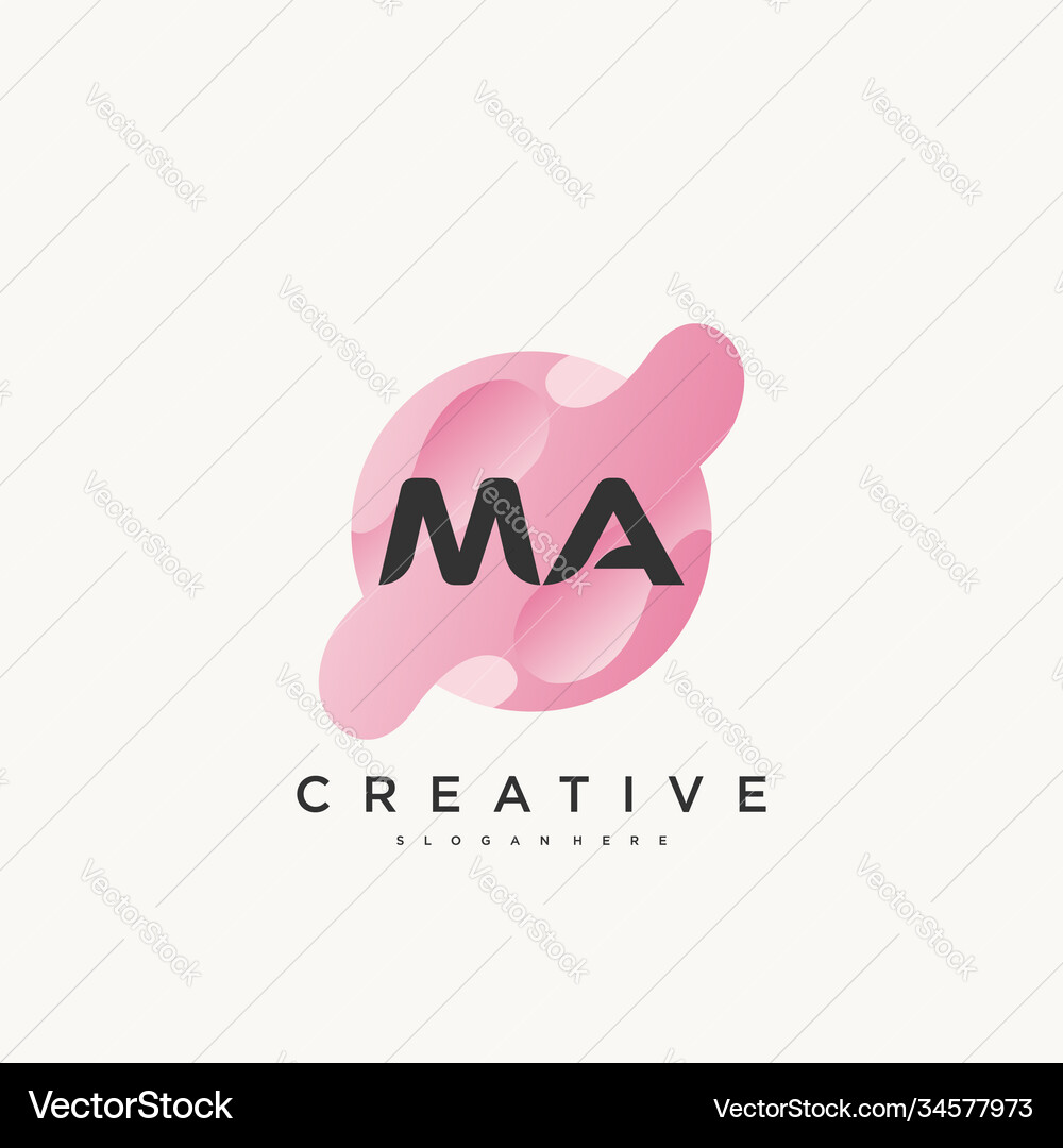 Ma initial letter colorful logo icon design Vector Image