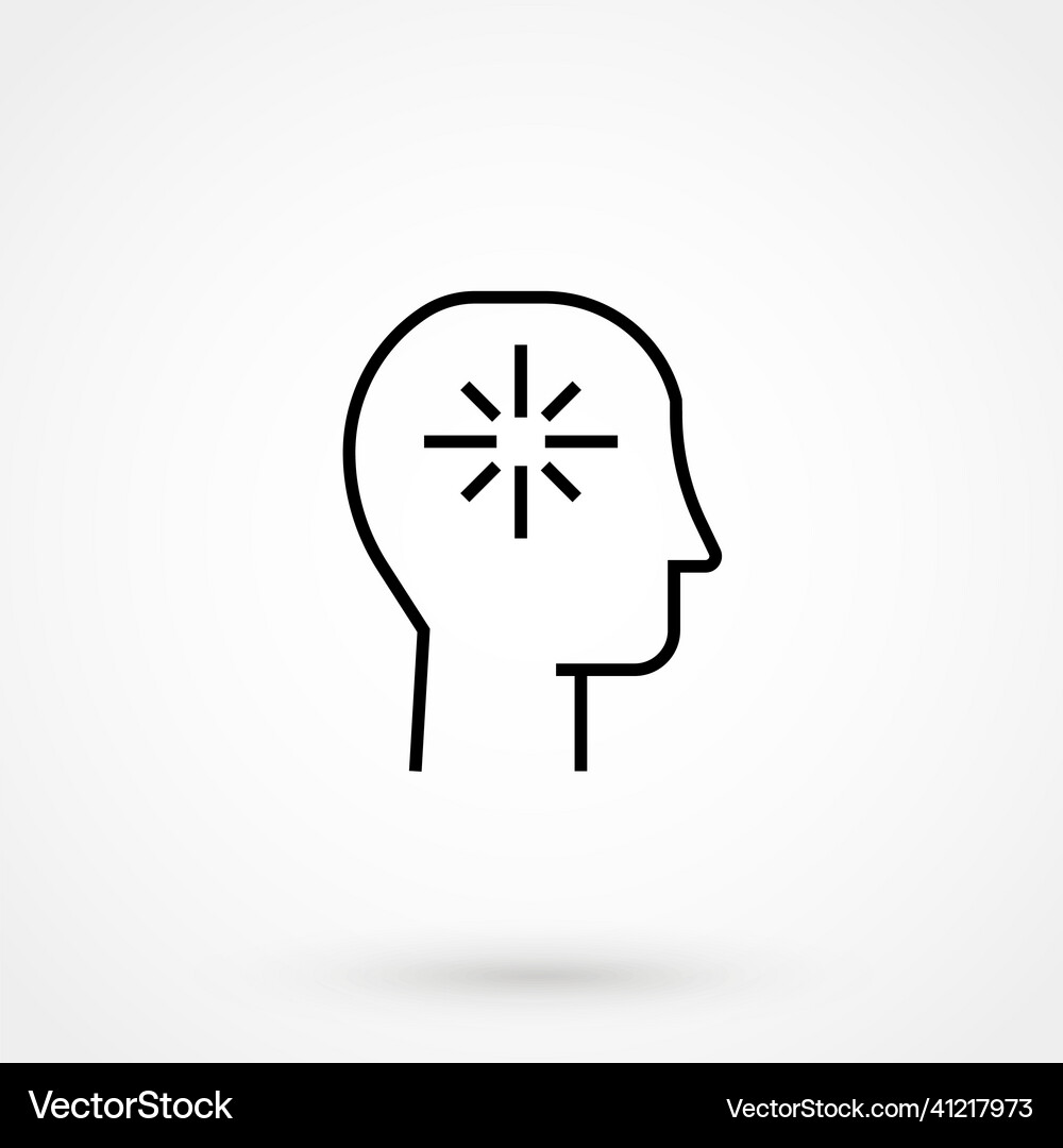 Mind map in a head line icon outline sign linear Vector Image