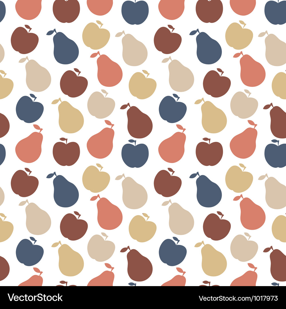 Seamless pattern of fruit - apple and pear Vector Image