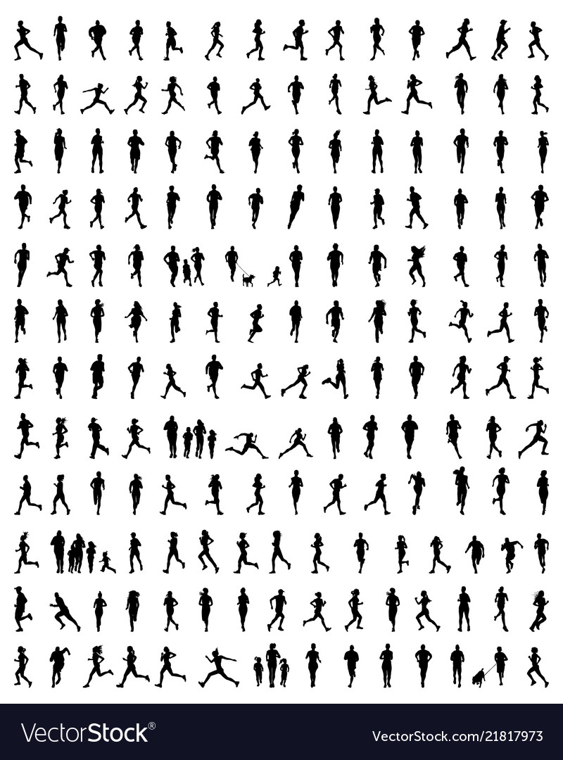 Silhouettes runners Royalty Free Vector Image - VectorStock
