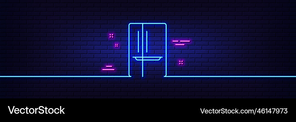 Two-chamber refrigerator line icon fridge sign Vector Image